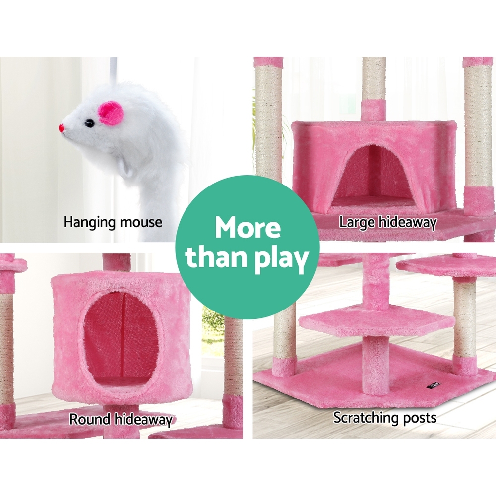 Cat Tree 203cm Trees Scratching Post House Furniture Wood - Pink