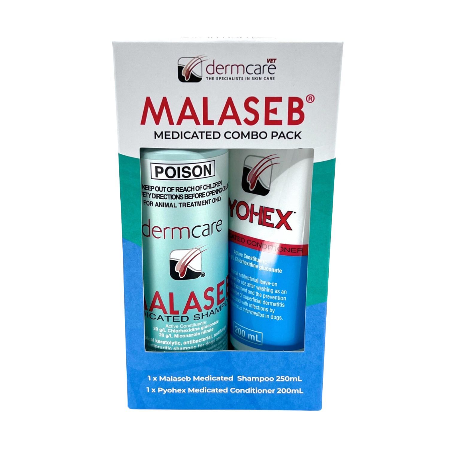 Malaseb Medicated Shampoo - 250ml combo pack w/ 100ml Pyohex Conditioner