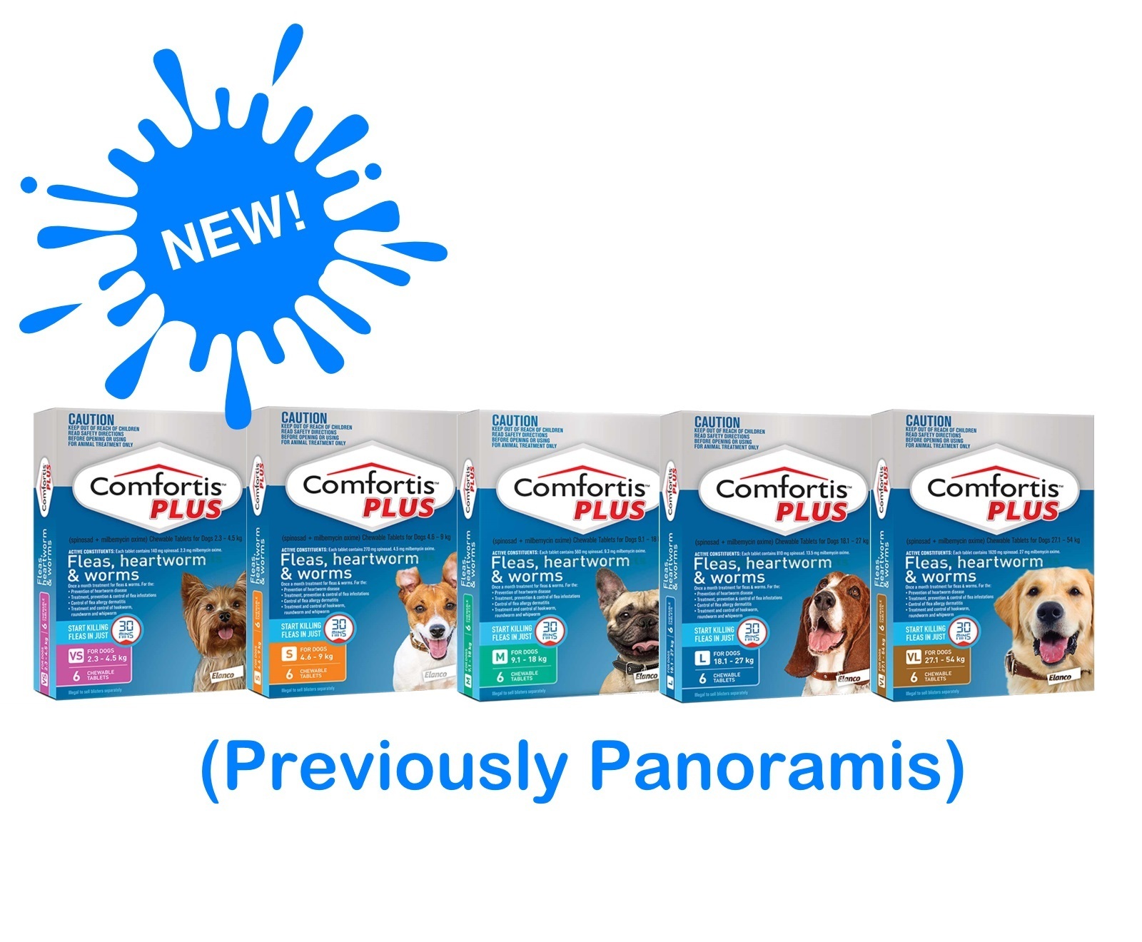 Comfortis PLUS for Dog Kills Fleas, Worm & Heartworm - 3 Pack